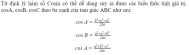 Định lý cosin: công thức và cách vận dụng trong tam giác